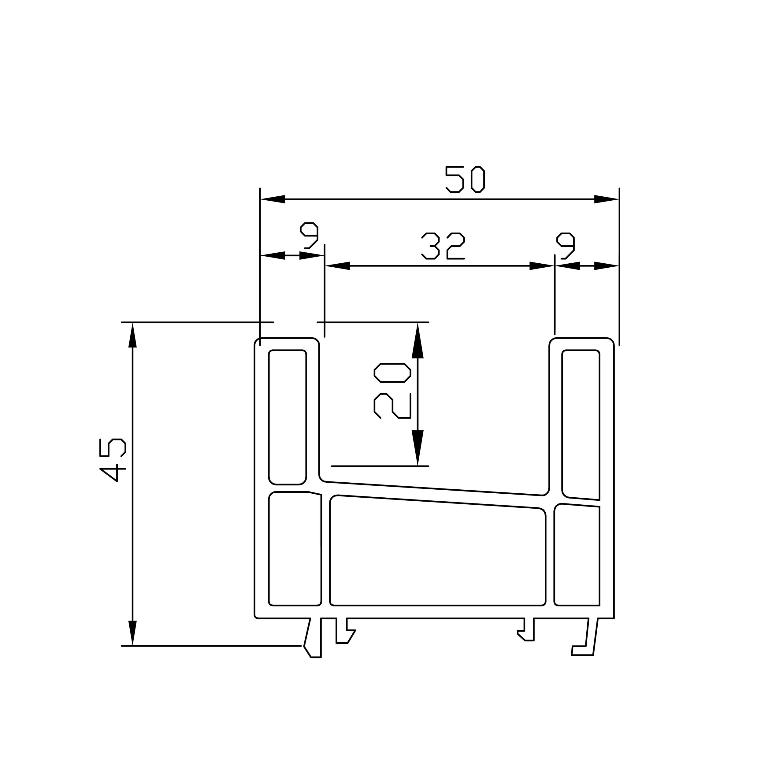 50mm series sliding frame
