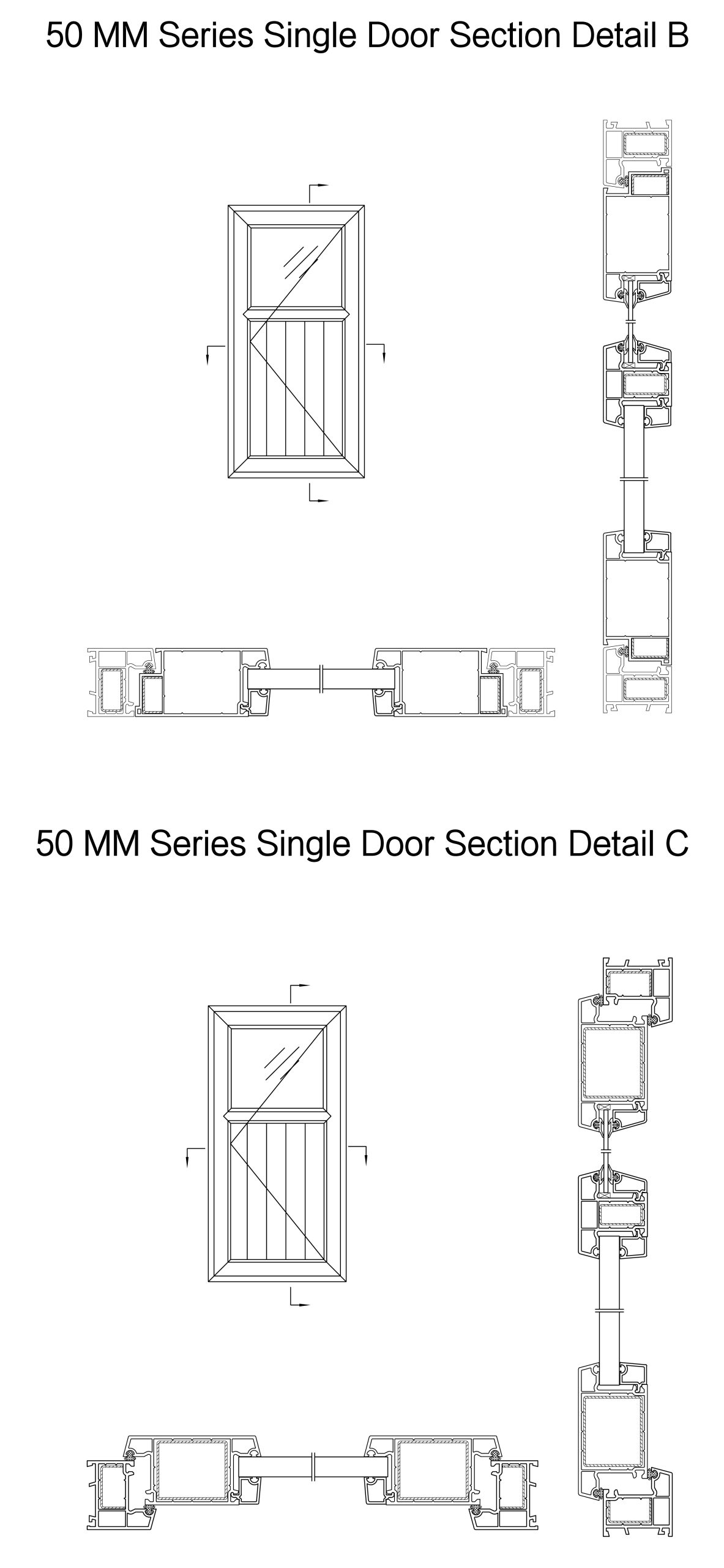 50mm luxury series casement frame
