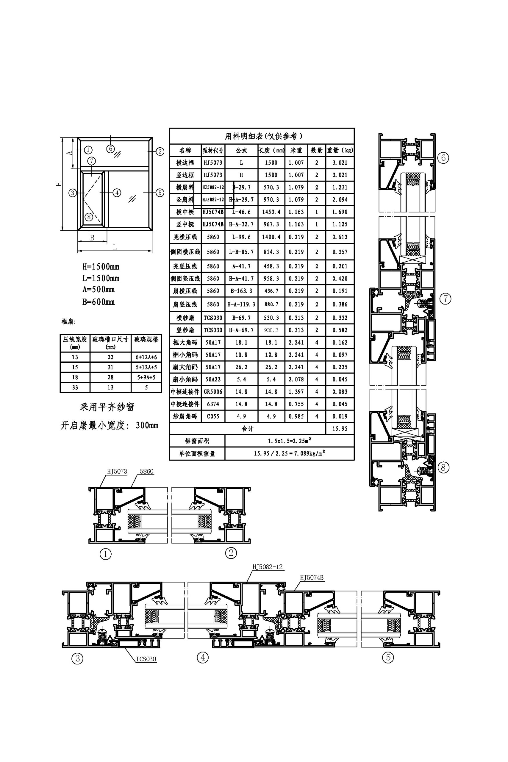 FT50 series side-hung window B