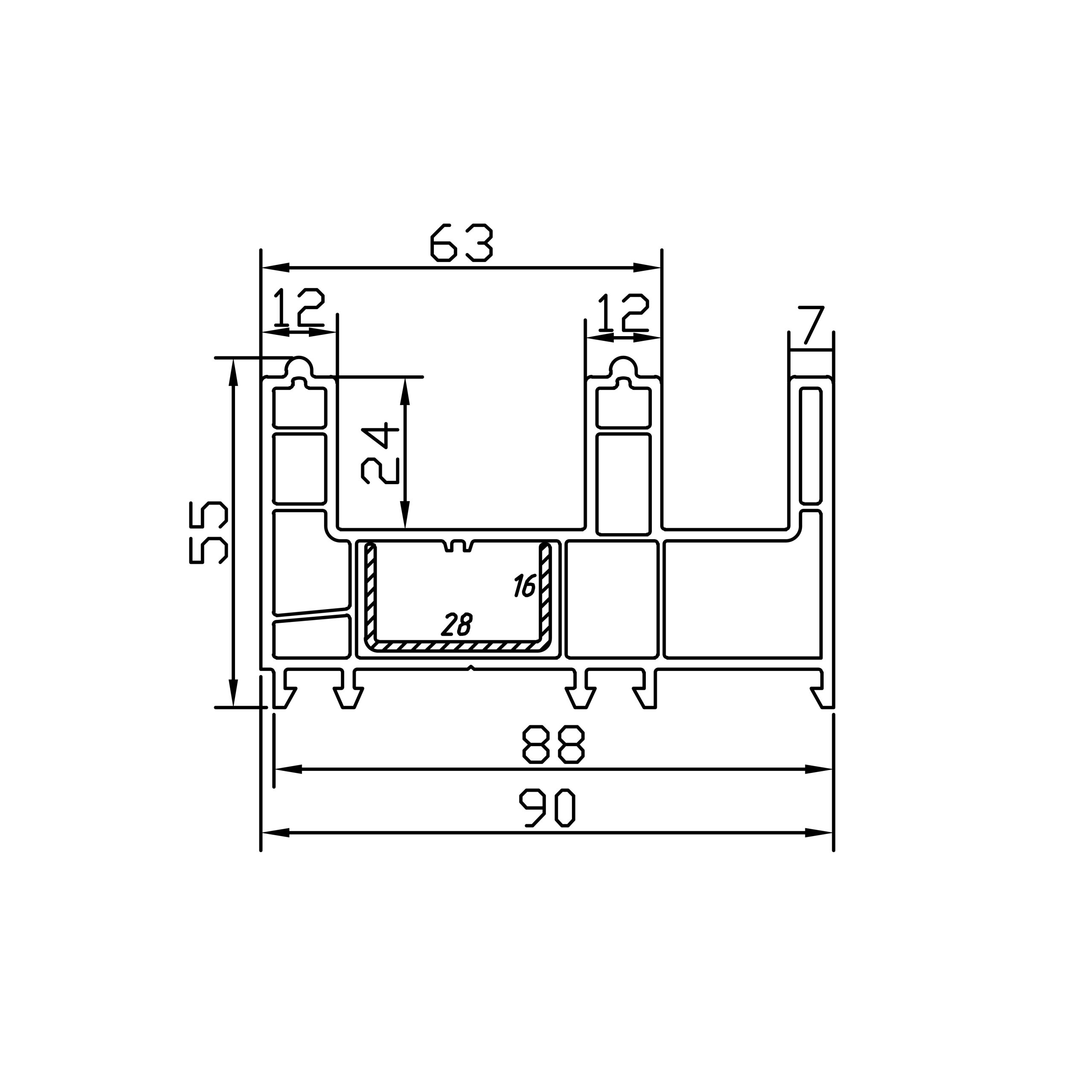 90mm Series sliding frame