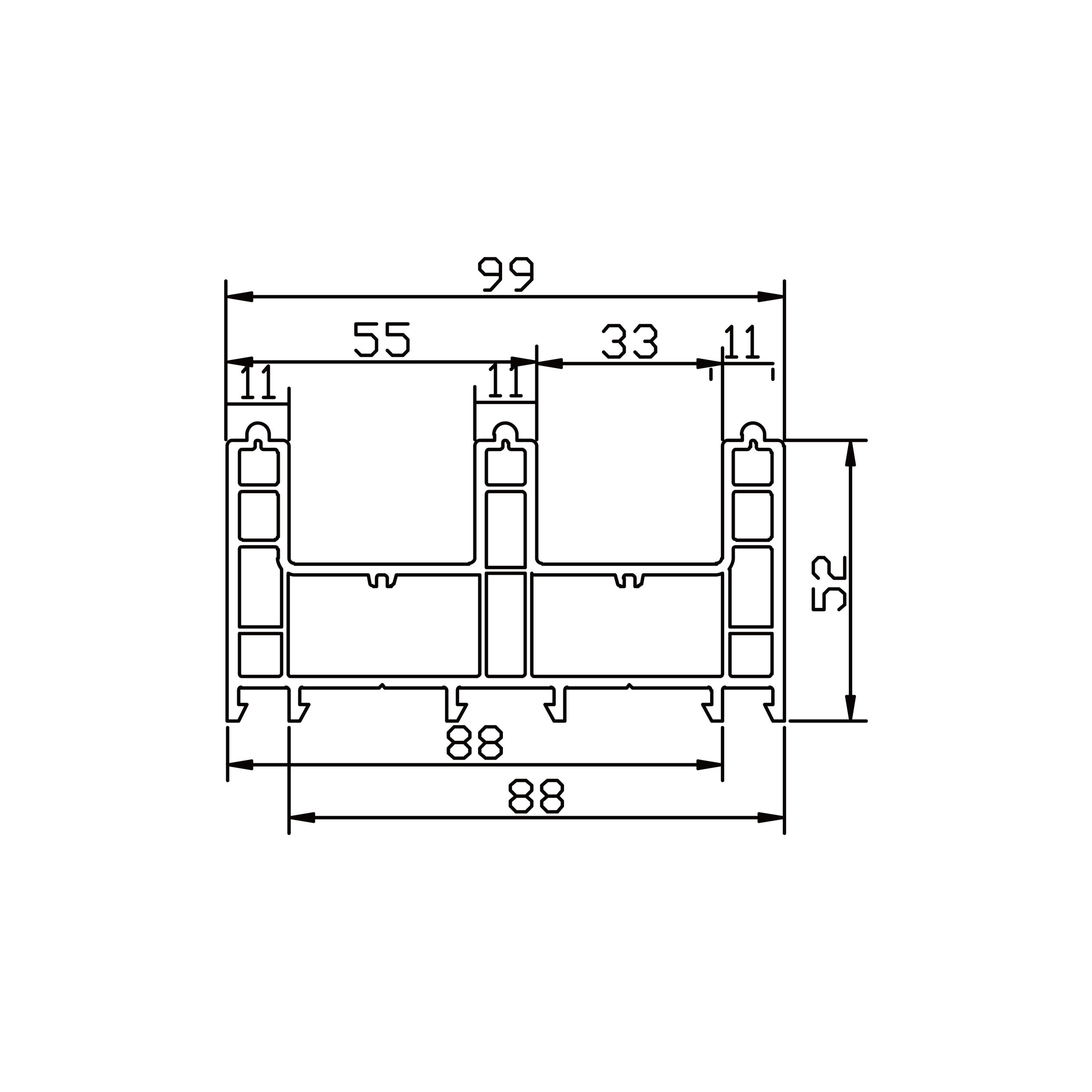 99mm Series sliding frame