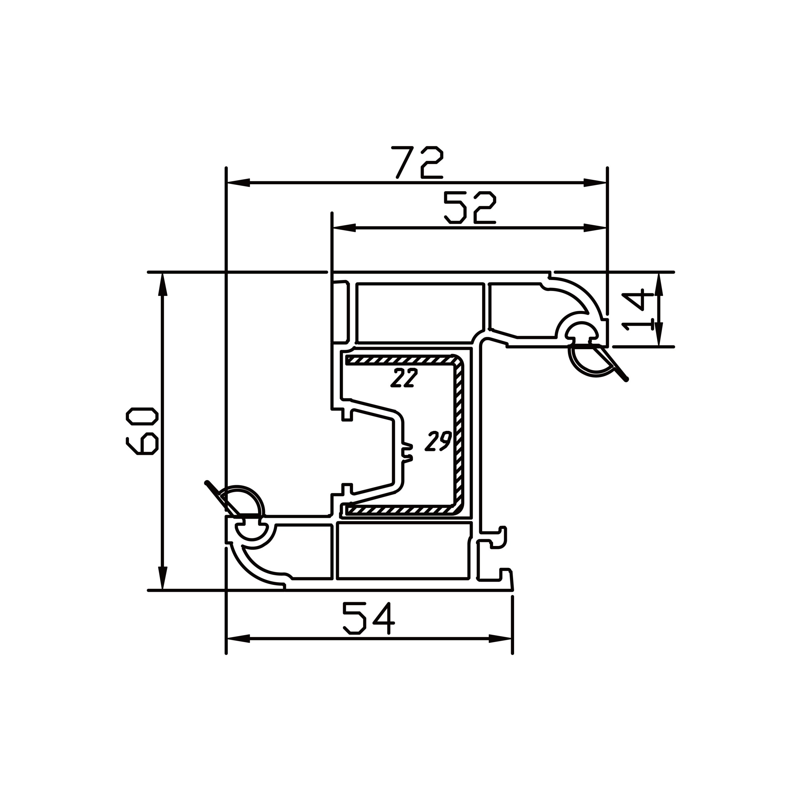 60mm series casement luxury series sash