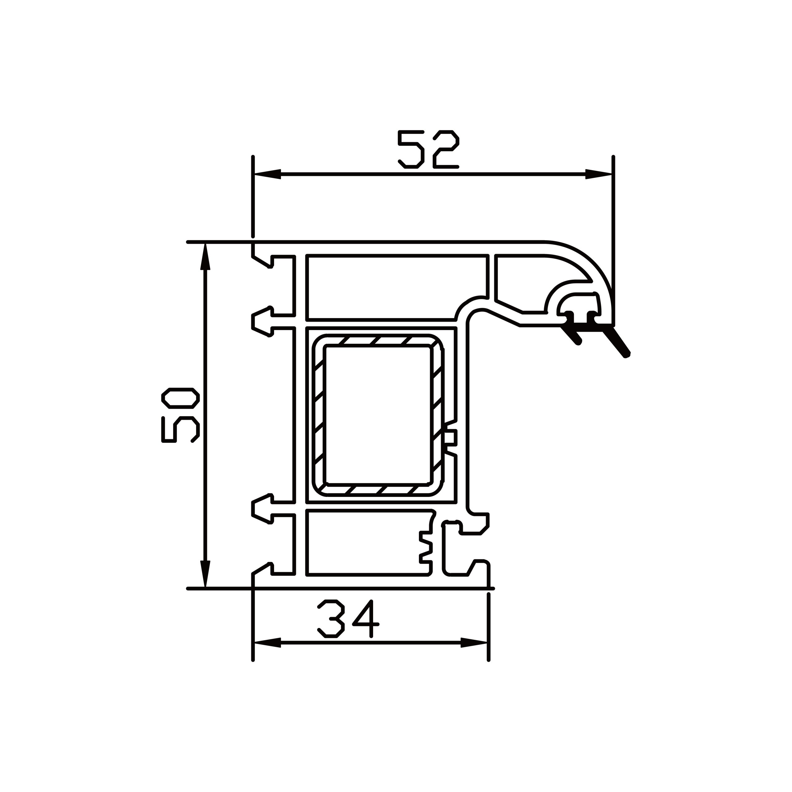 50mm luxury series casement frame